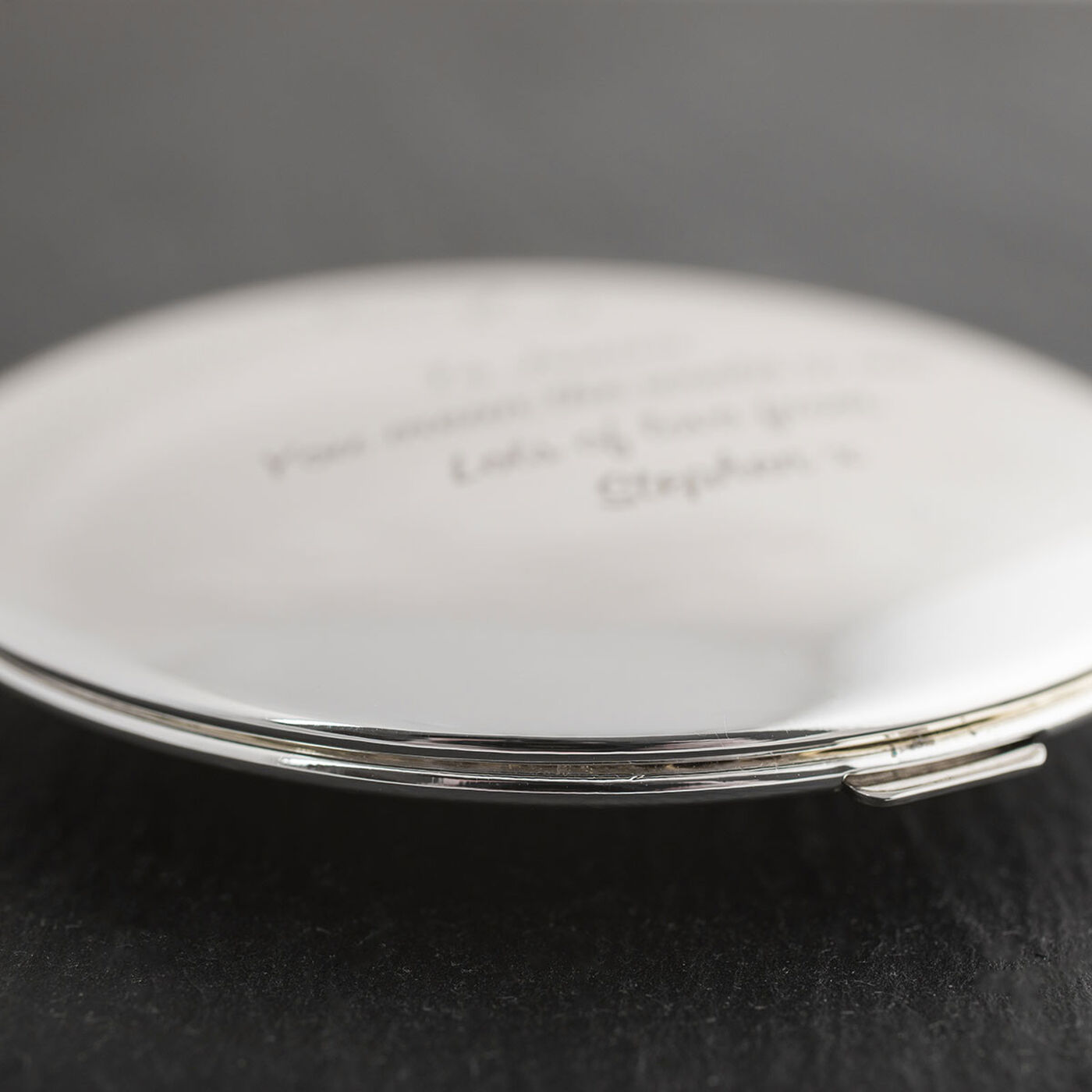 Buy Personalised Engraved Silver Round Compact Mirror - Hearts, Any ...