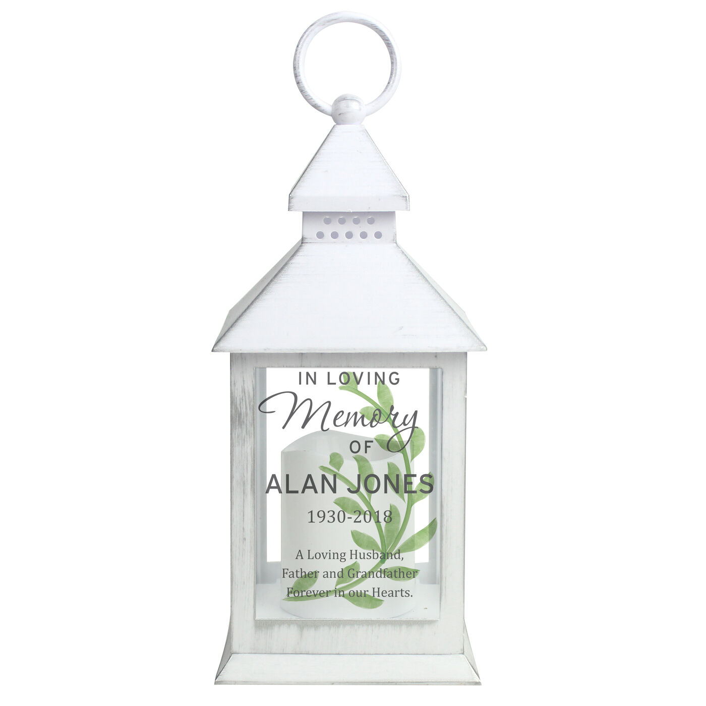 Buy Personalised Memorial LED White Lantern - In Loving Memory for GBP ...