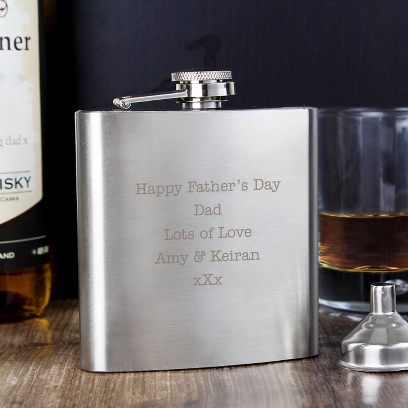 Buy Personalised Father's Day Stainless Steel Hip Flask for GBP 16.99 ...