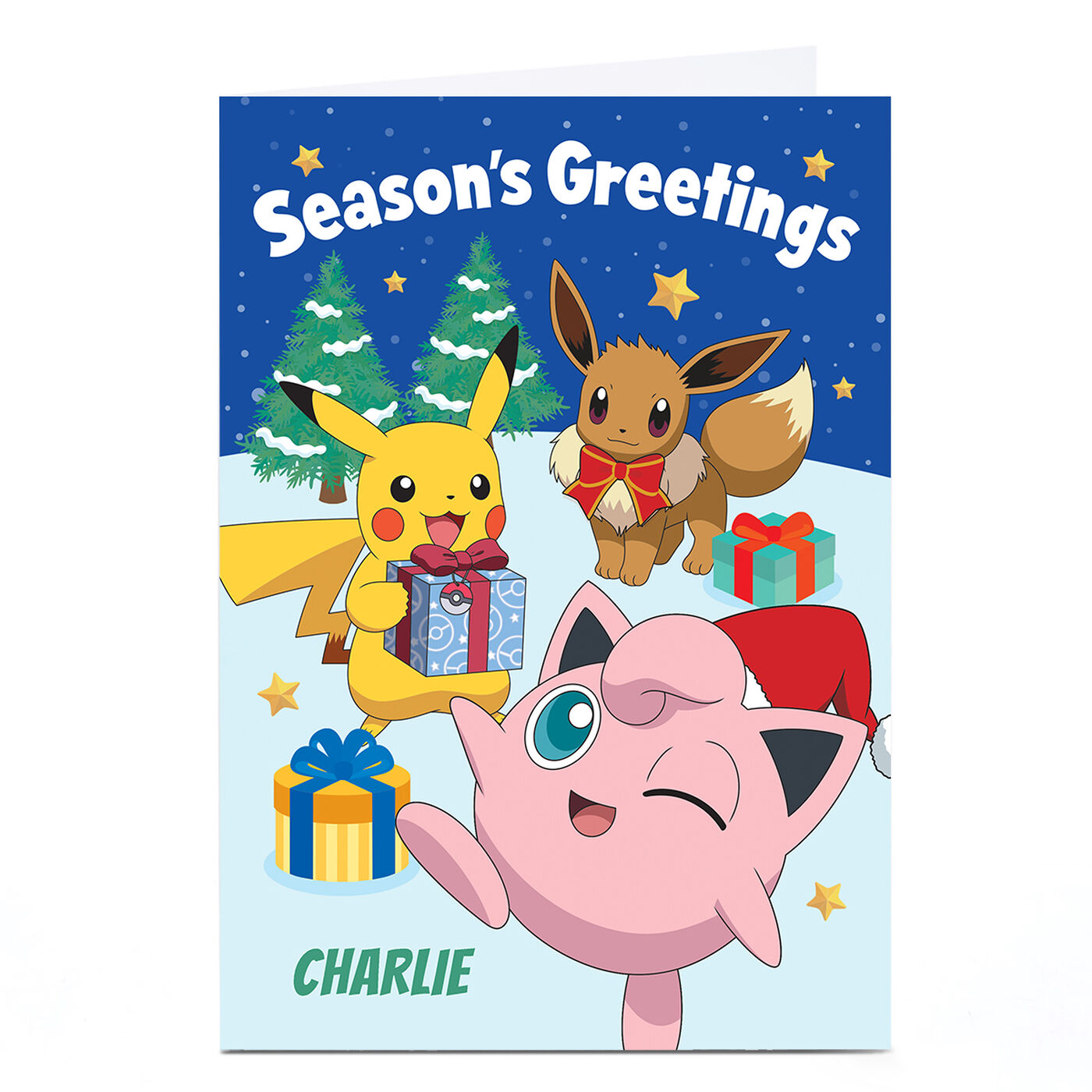 Buy Personalised Pokemon Christmas Card - Tree & Gifts for GBP 2.99 ...