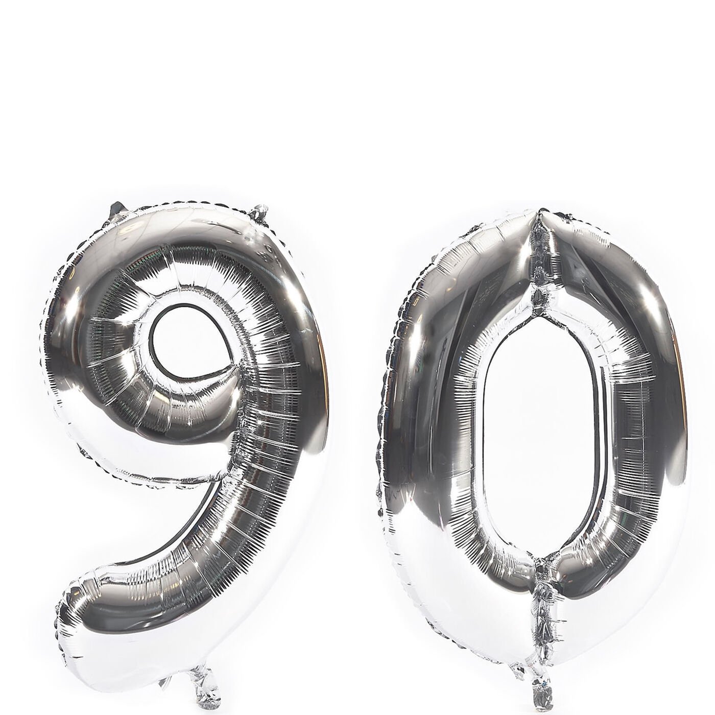 Buy Age 90 Giant Foil Helium Numeral Balloons - Silver (deflated) for ...