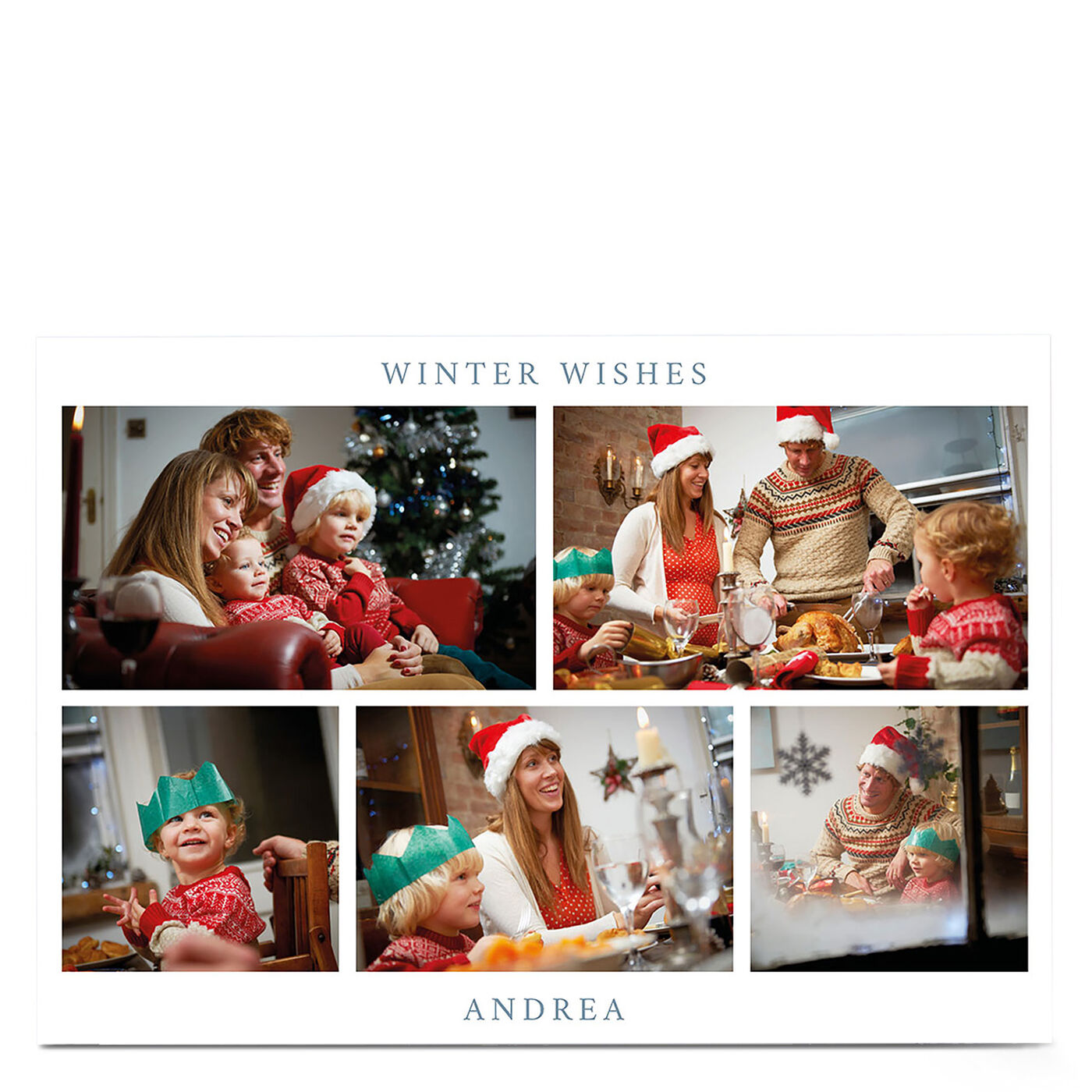 Buy Multi Photo Christmas Card - 5 photos & Winter Wishes for GBP 2.99 ...