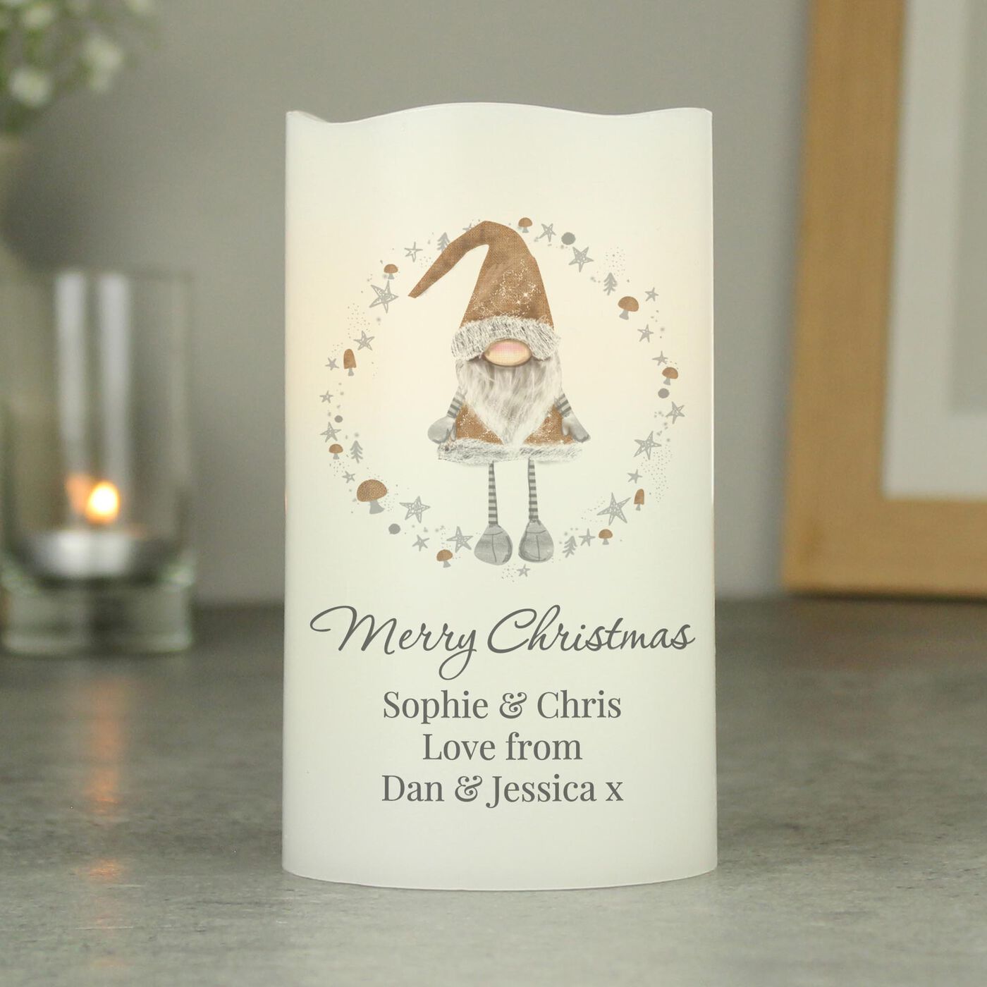 Buy Personalised Christmas Gonk LED Candle for GBP 14.99 | Card Factory UK