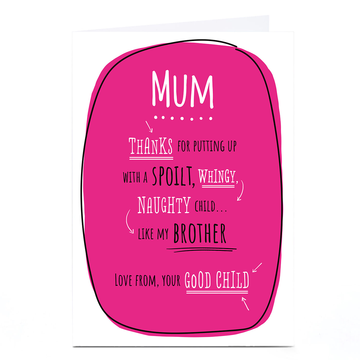 Buy Personalised Mother's Day Card - From Your Good Child, Mum for GBP ...