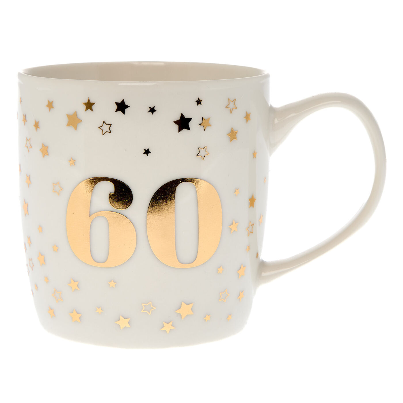Buy White & Gold 60th Birthday Mug for GBP 3.99 | Card Factory UK