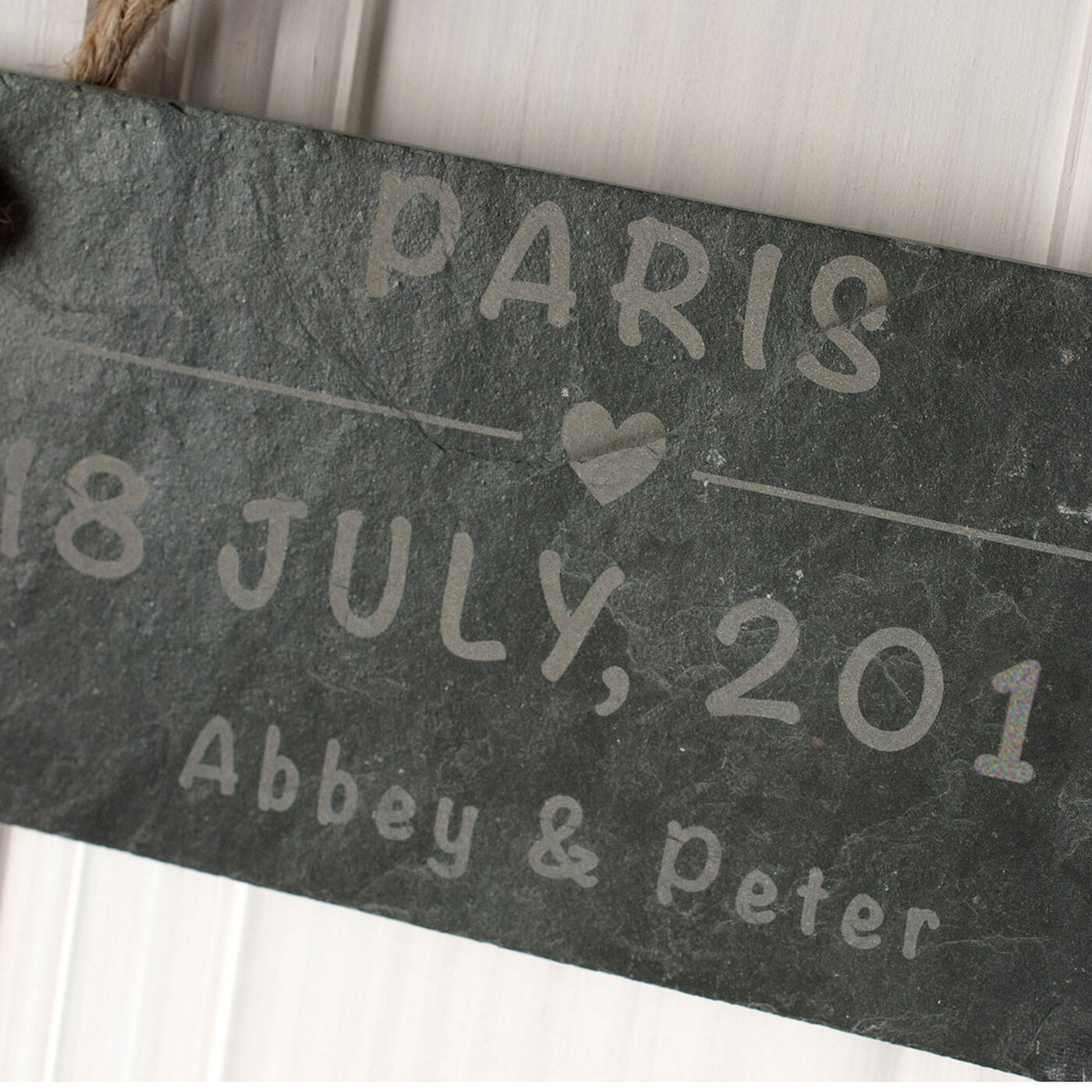 Buy Personalised Engraved Hanging Slate Sign - Romantic Location for ...
