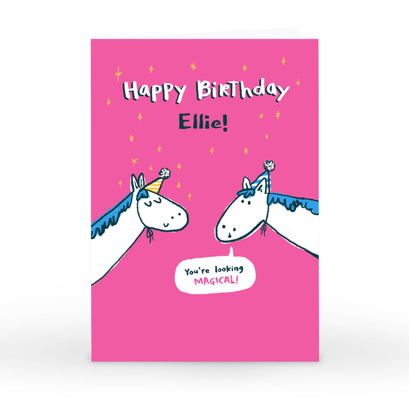 Buy Personalised Hew Ma Birthday Card - Magical Unicorns for GBP 2.99 ...