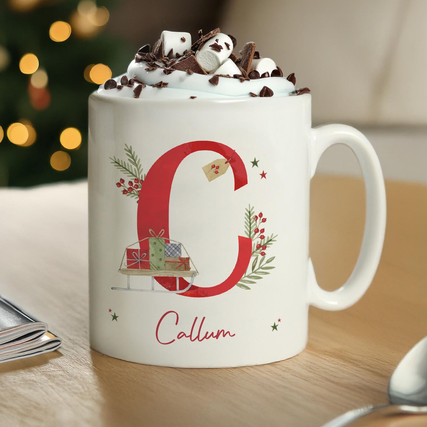 Buy Personalised Christmas Initial Mug for GBP 9.99 | Card Factory UK