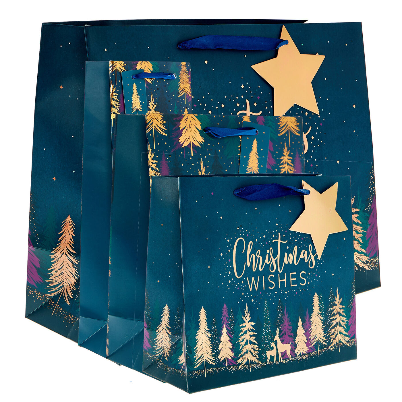Buy Navy & Copper Christmas Gift Bag Bundle - Pack of 8 for GBP 8.49 ...