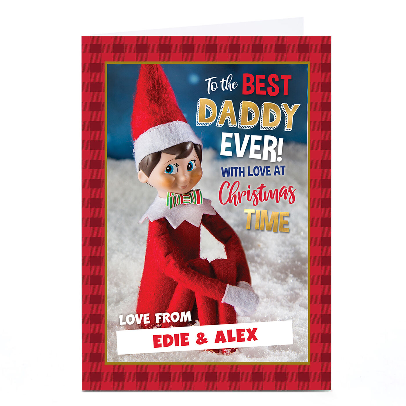 Buy Personalised Elf On the Shelf Christmas Card - Best Daddy Ever for ...