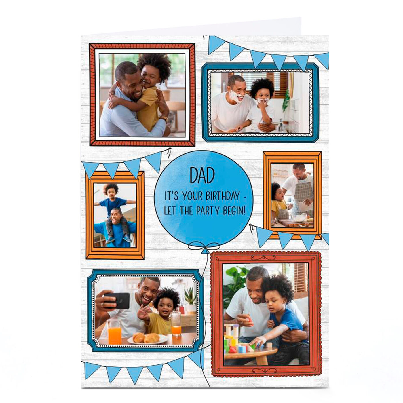 Buy Personalised Birthday Photo Card - Frames & Bunting, Dad for GBP 2. ...