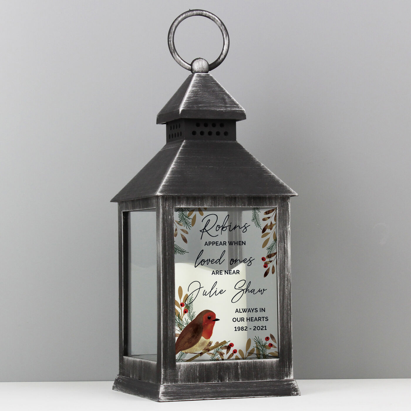 Buy Personalised Light-Up Robin Memorial Lantern for GBP 16.99 | Card ...
