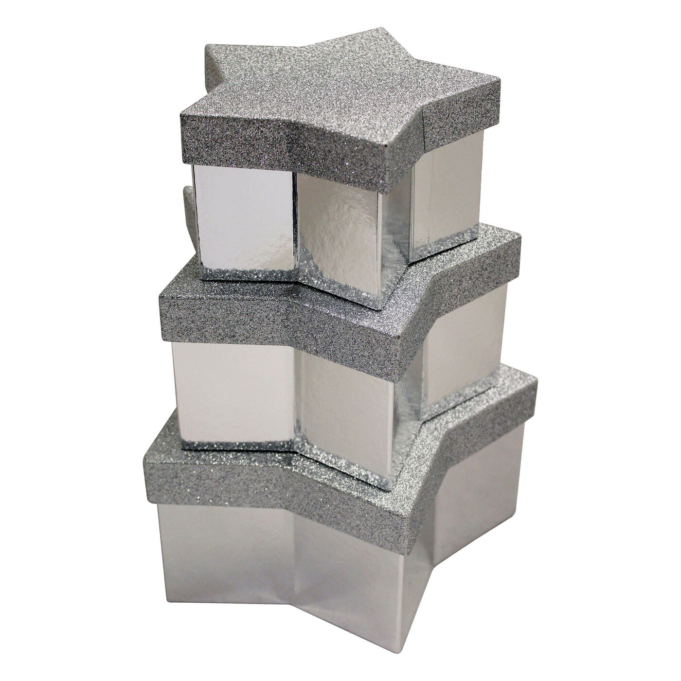 Buy Stackable Silver Star Gift Boxes - Set of 3 for GBP 9.99 | Card ...