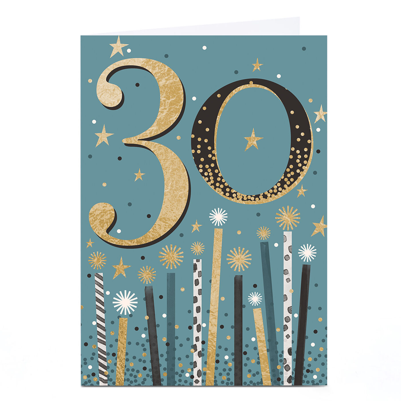 Buy Personalised 30th Birthday Card - Birthday Starry Candles for GBP 1 ...