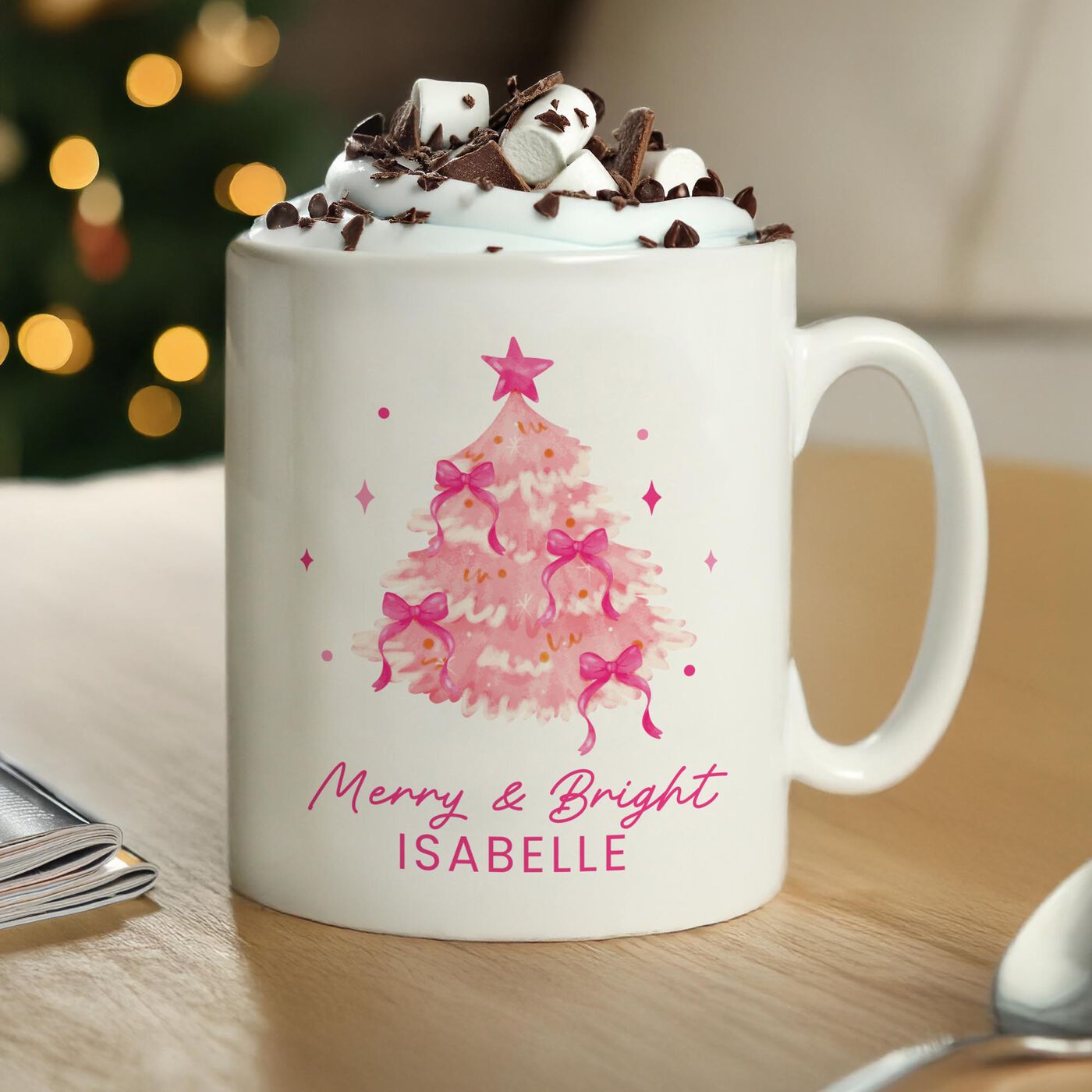 Buy Personalised Pink Christmas Tree Mug for GBP 9.99 | Card Factory UK