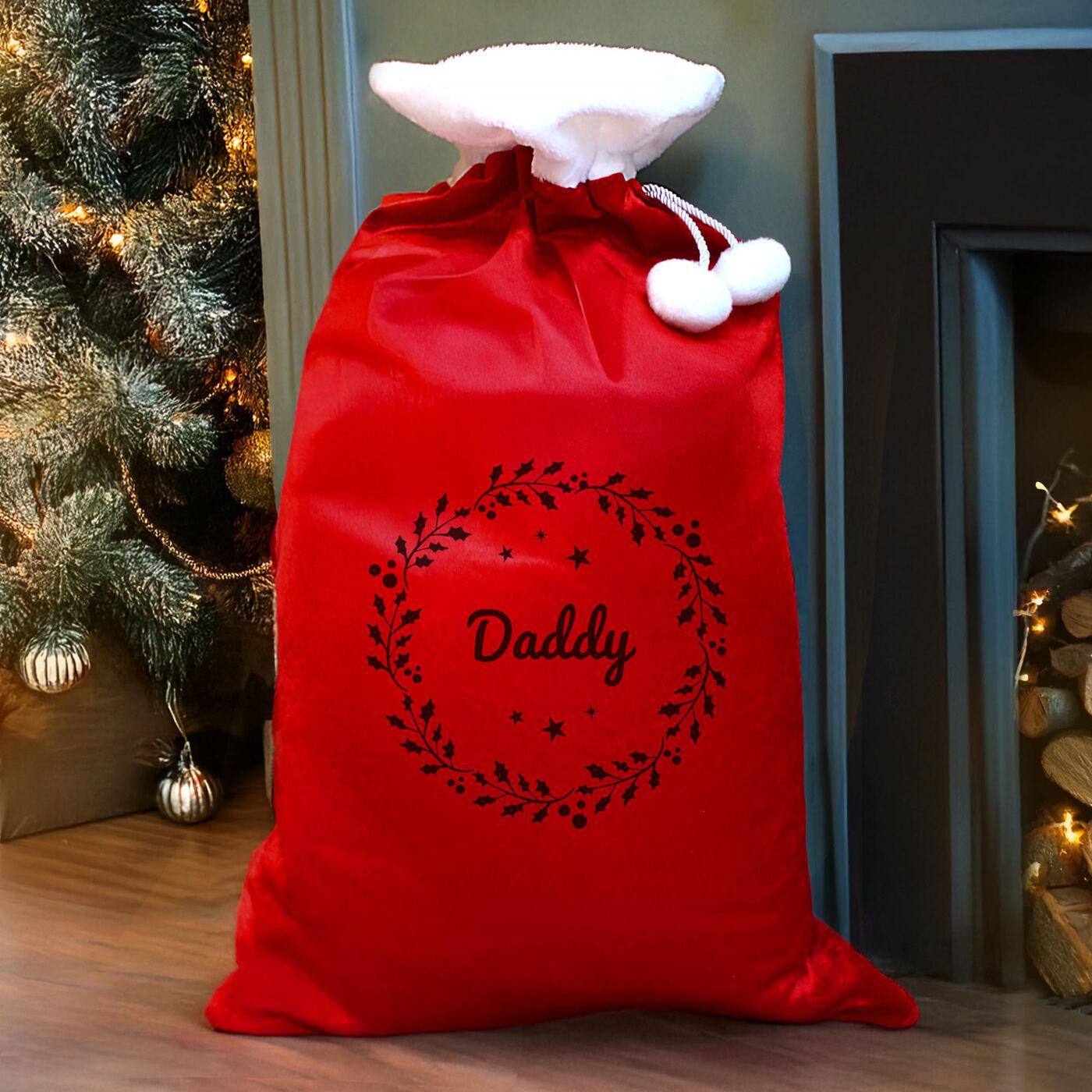 Buy Personalised Holly Red Christmas Sack for GBP 19.99 | Card Factory UK