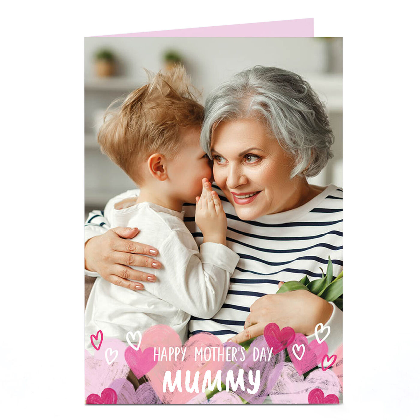 Buy Personalised Mother's Day Card - Full photo with hearts below ...