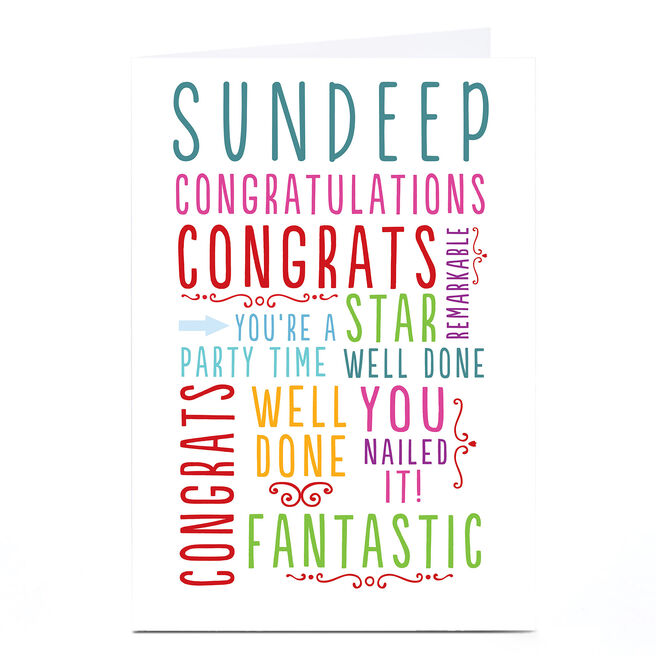 Congratulations Cards, Personalised Well Done Cards for 99p Online UK ...