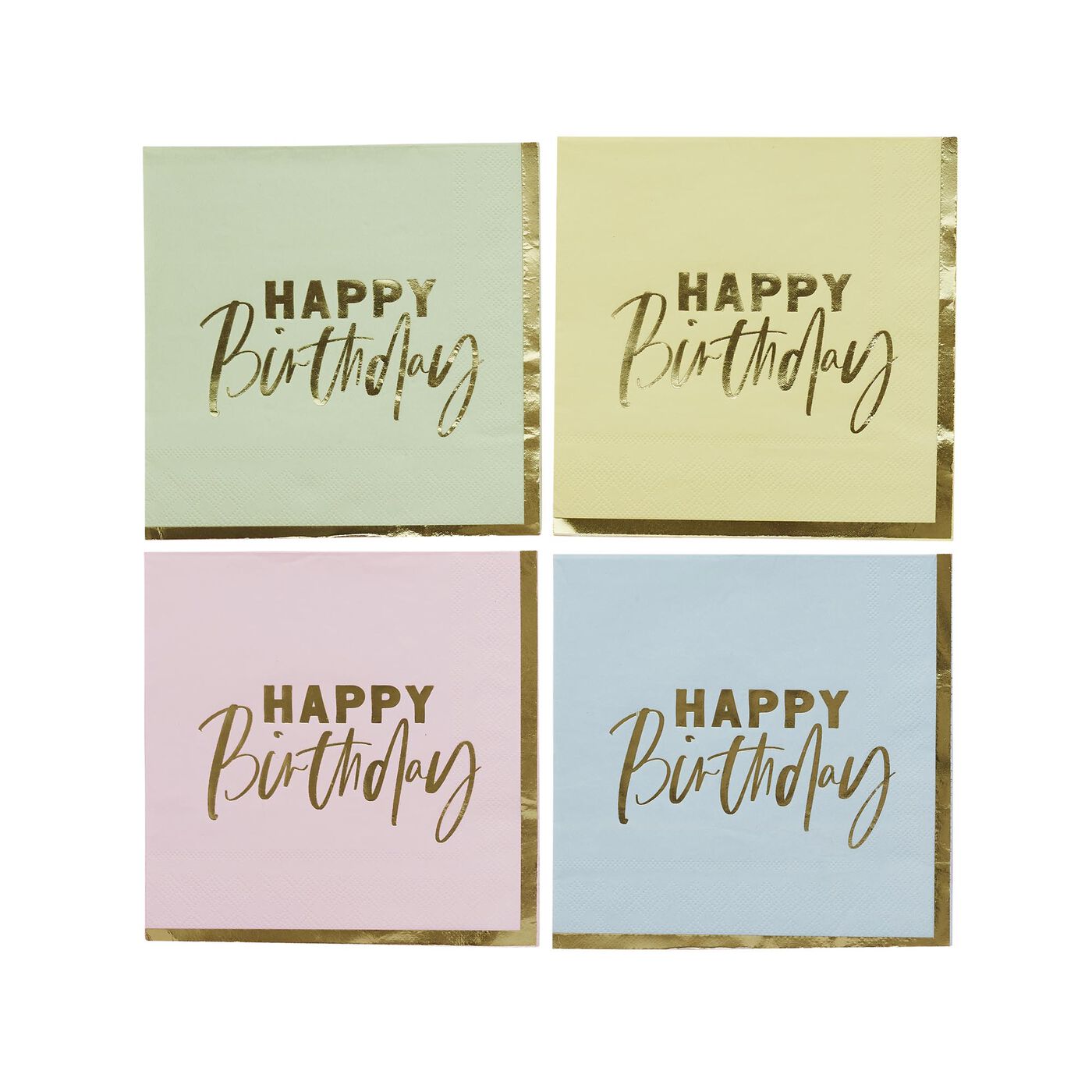 Buy Pastel Happy Birthday Paper Napkins - Pack of 16 for GBP 3.99 ...