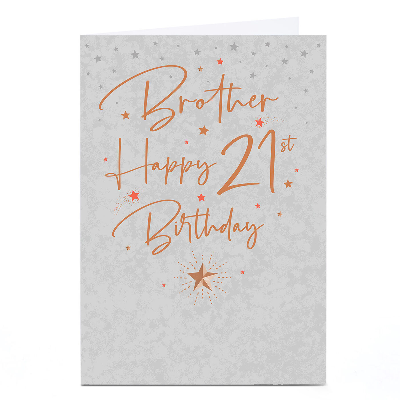 Buy Personalised 21st Birthday Card - Silver Stars and Gold Script ...