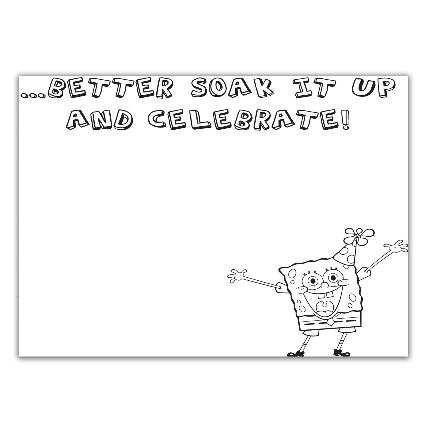 spongebob birthday coloring pages