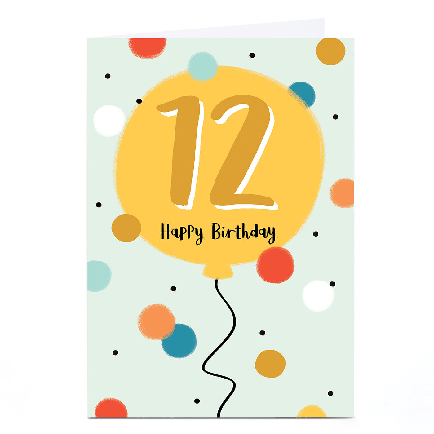 Buy Personalised 12th Birthday Card - Bright Birthday Dots for GBP 1.99 ...