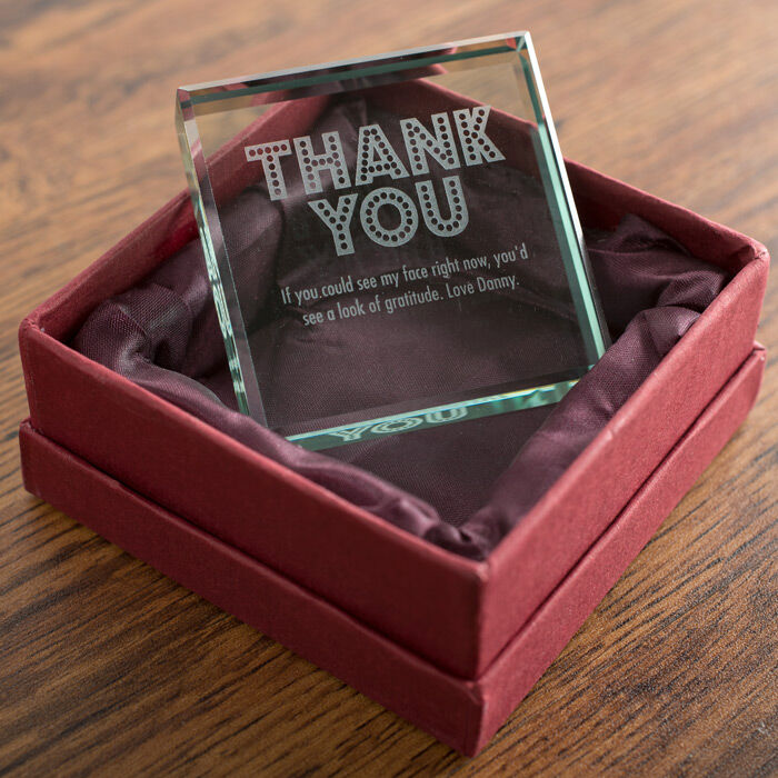 Personalised Engraved Glass Token Thank You