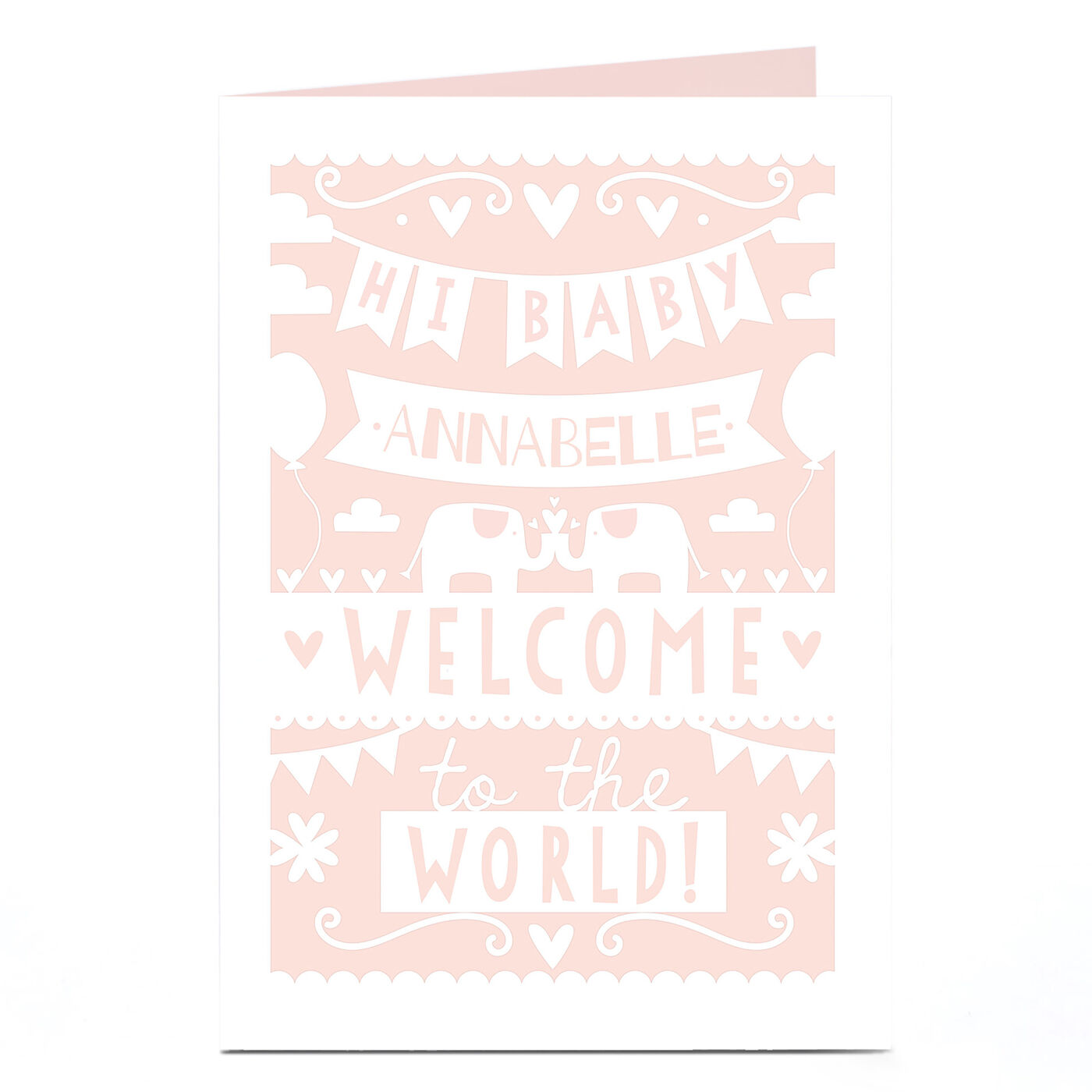 Buy Personalised New Baby Card - Hi Baby Bunting for GBP 2.99 | Card ...