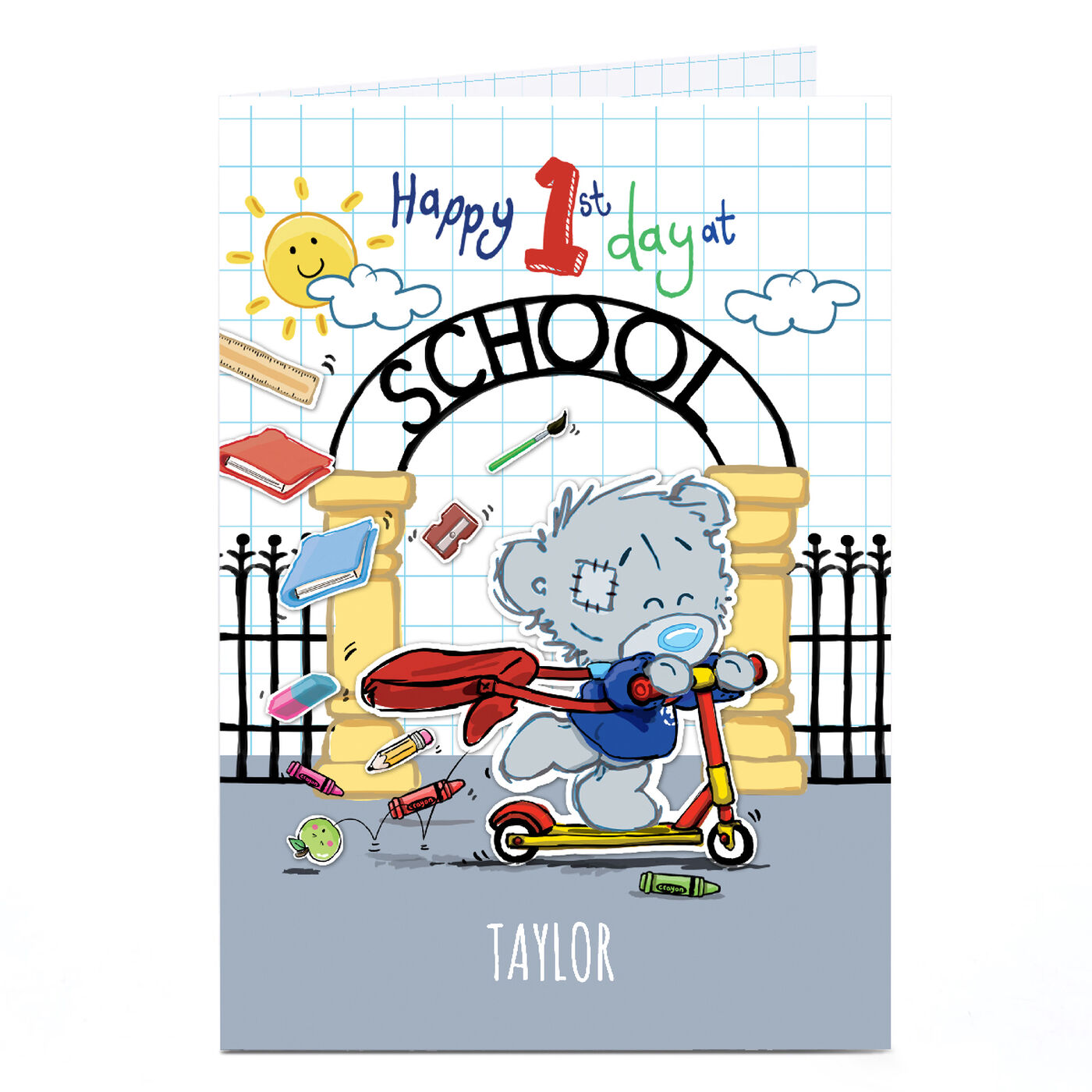 Buy Personalised Tatty Teddy Card - Happy 1st Day at School for GBP 2.99 | Card Factory UK