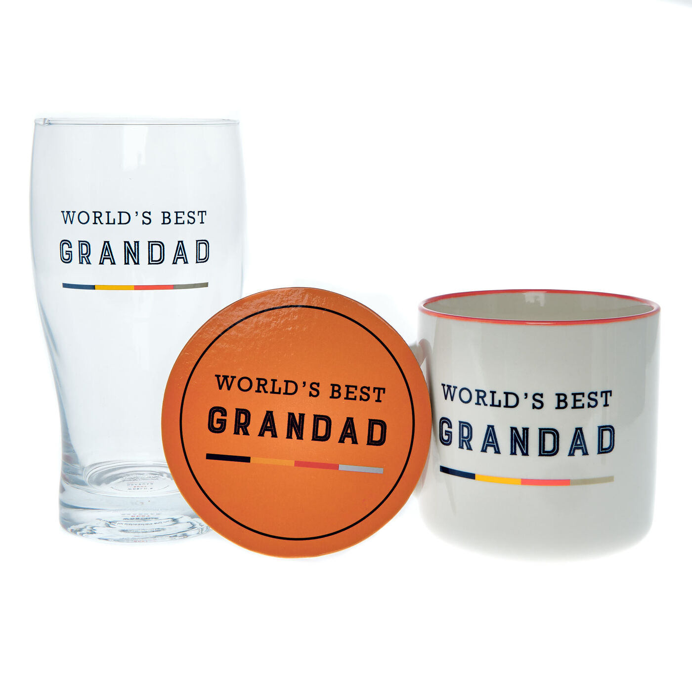 Buy World's Best Grandad Mug, Coaster & Pint Glass Set for GBP 4.79 ...