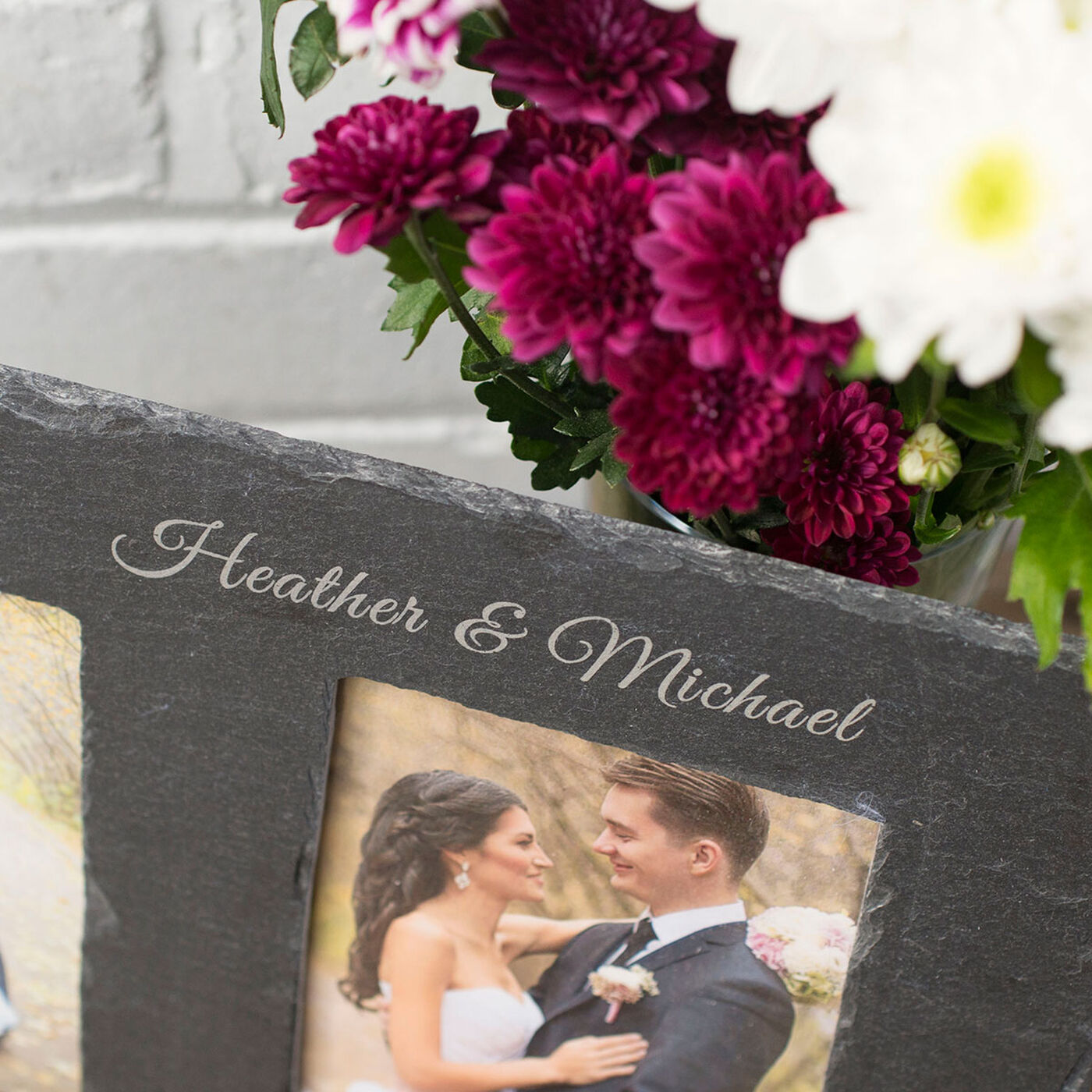 Buy Engraved Double Slate Photo Frame - Wedding Bunting for GBP 29.99 ...