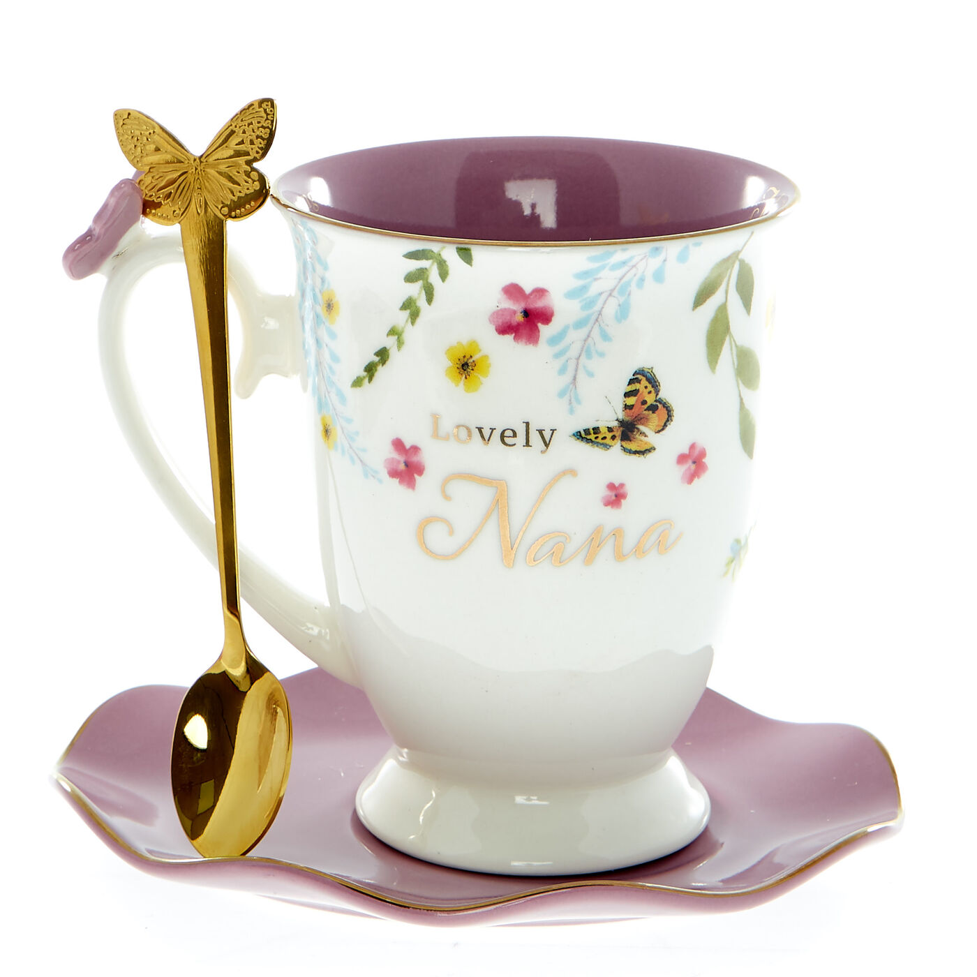 Buy Lovely Nana Teacup, Saucer & Spoon Set for GBP 4.99 | Card Factory UK
