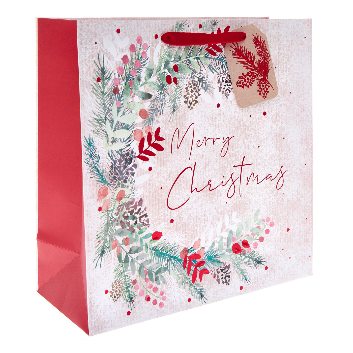 Buy Traditional Wreath Large Square Christmas Gift Bag for GBP 1.69 ...