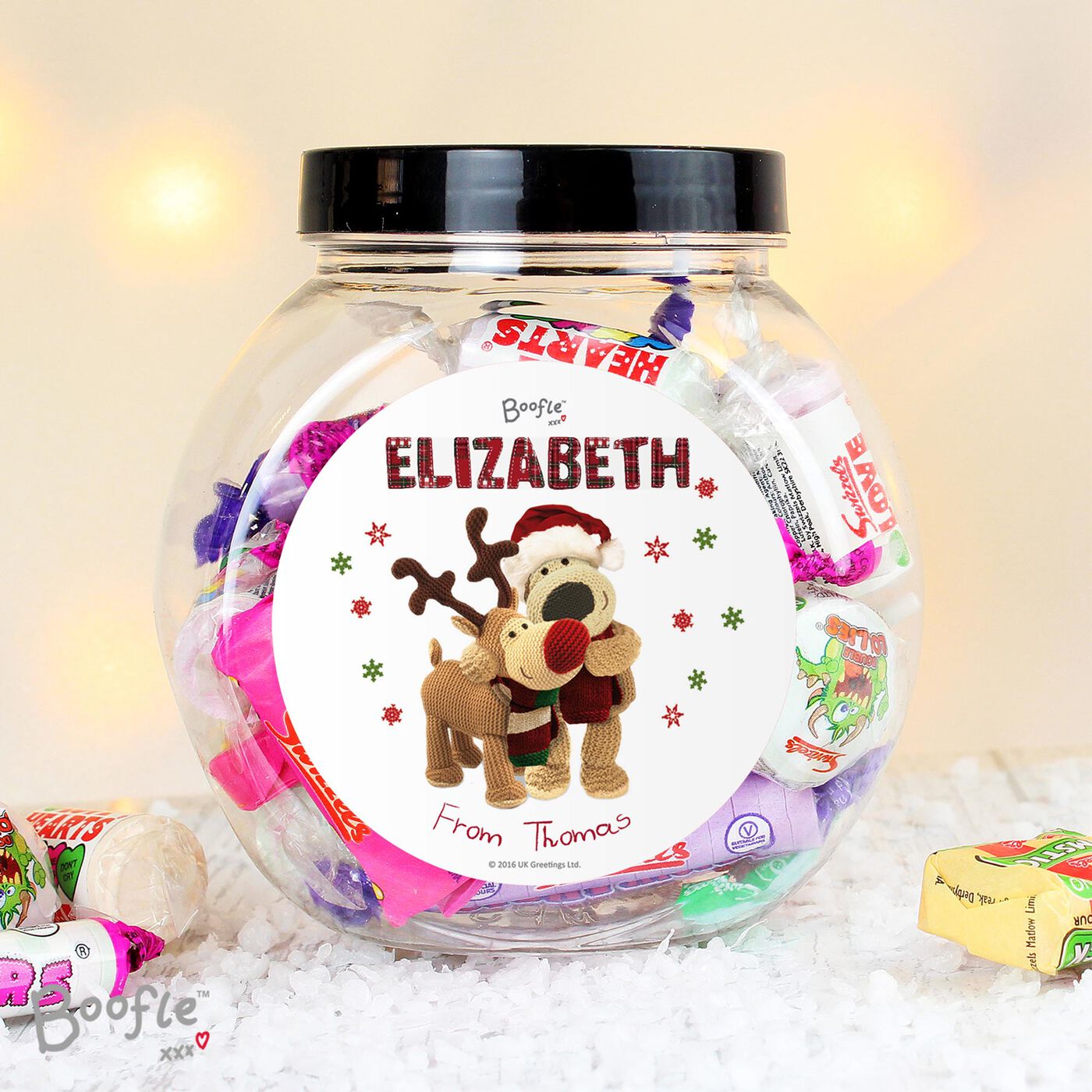 Buy Personalised Boofle Christmas Reindeer Sweet Jar for GBP 9.99 ...