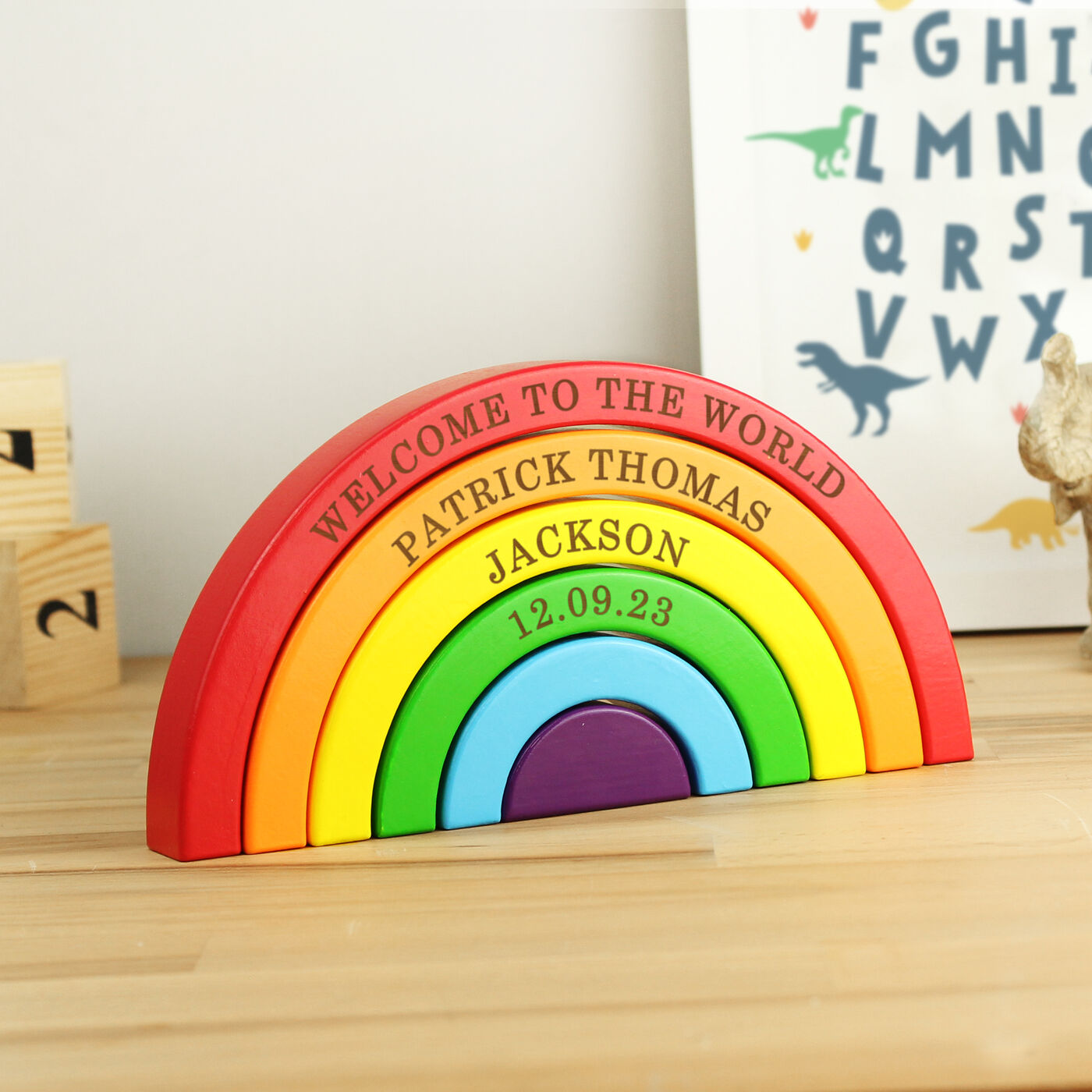 Buy Personalised Wooden Rainbow Stacker for GBP 25.49 | Card Factory UK