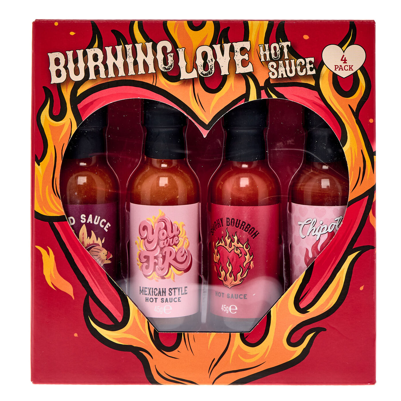 Buy Burning Love Hot Sauce 4 Pack for GBP 5.99 | Card Factory UK