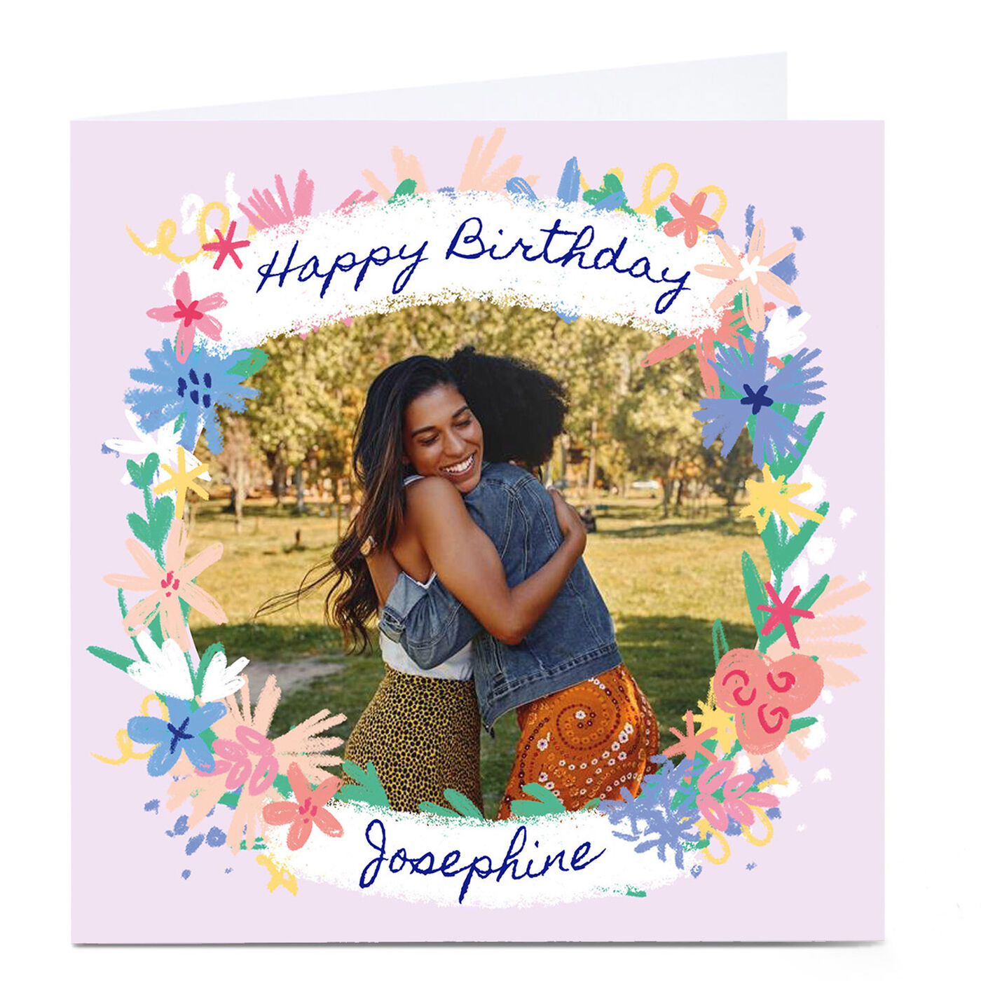 Buy Photo Little Mono Card - Flower Frame & Name for GBP 2.99 | Card ...
