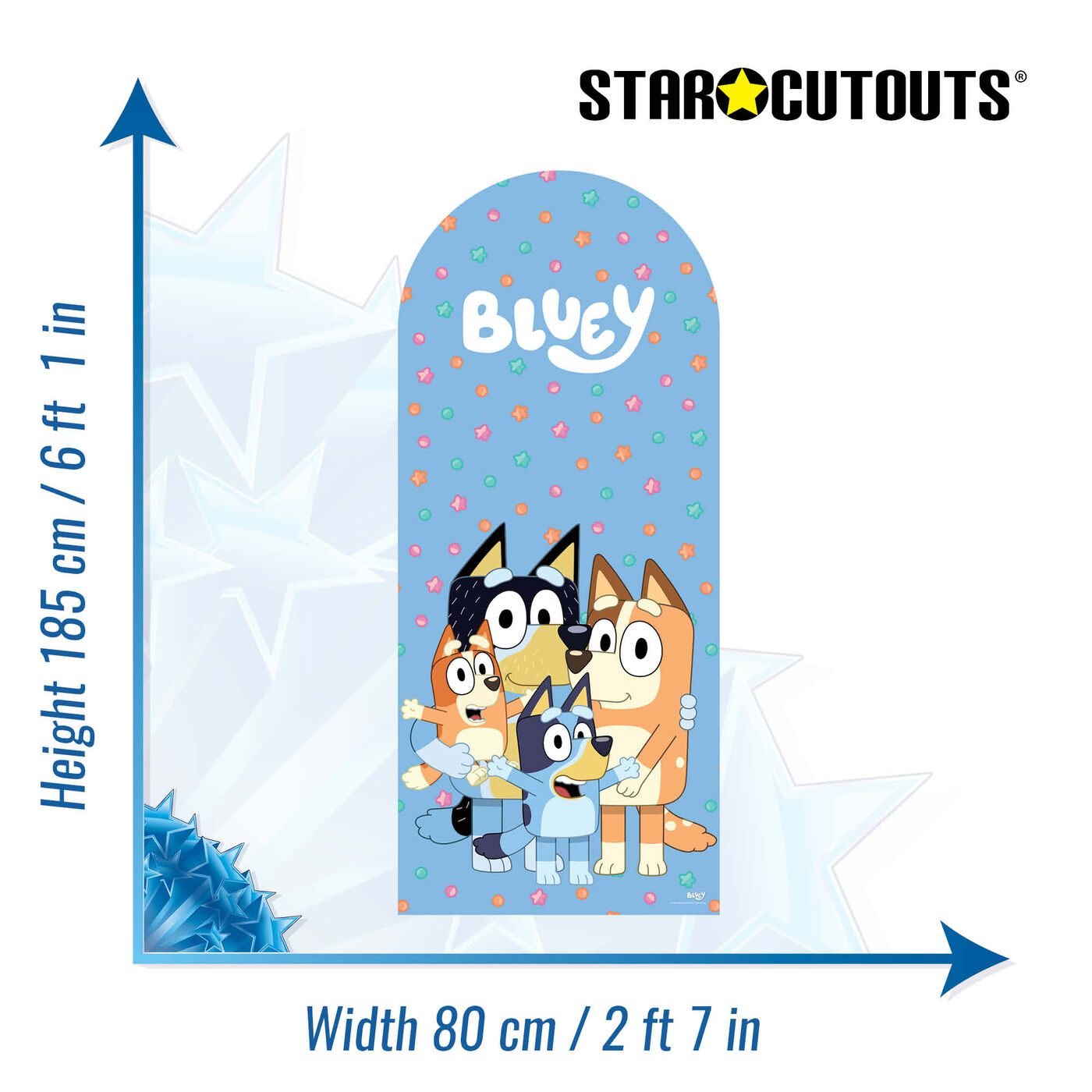 Buy Bluey Family Large Backdrop Cardboard Cutout for GBP 38.99 | Card ...