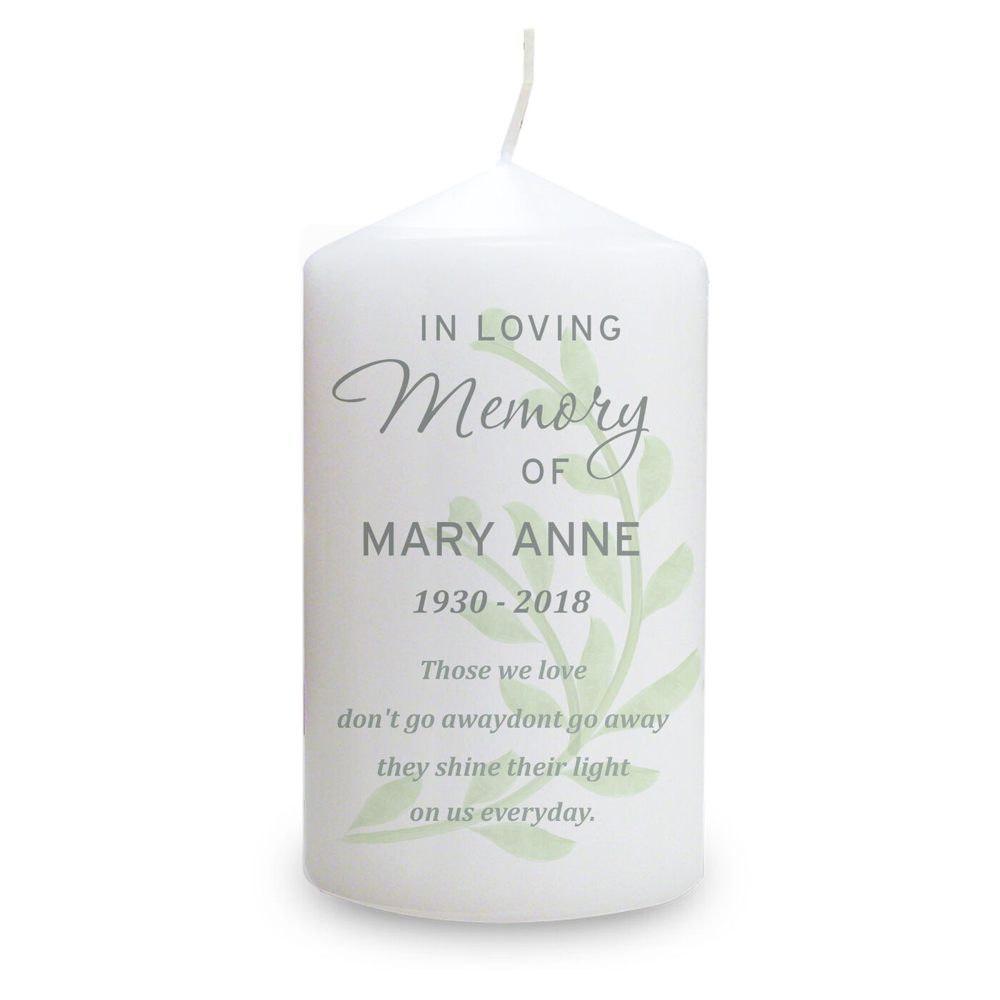 Buy Personalised Memorial Candle - In Loving Memory for GBP 10.99 ...