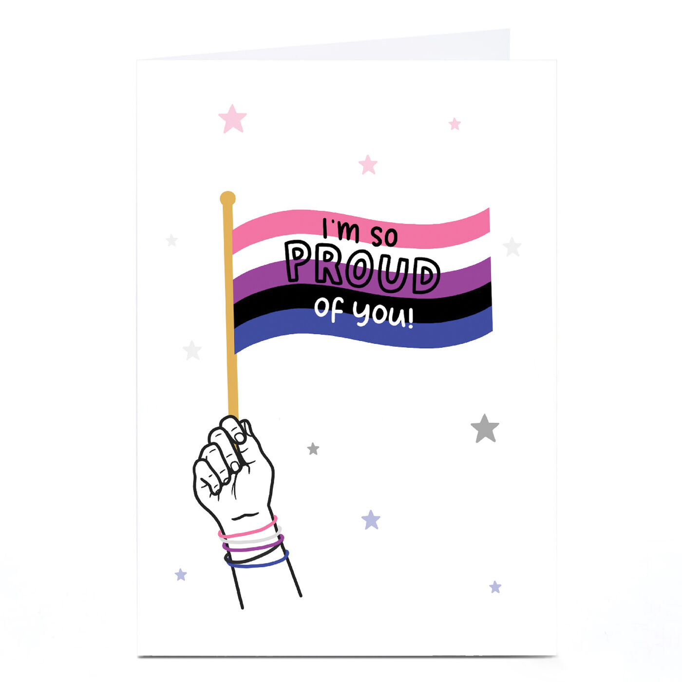 Buy Personalised Blue Kiwi Pride Card - Gender Fluid Flag for GBP 2.49 ...