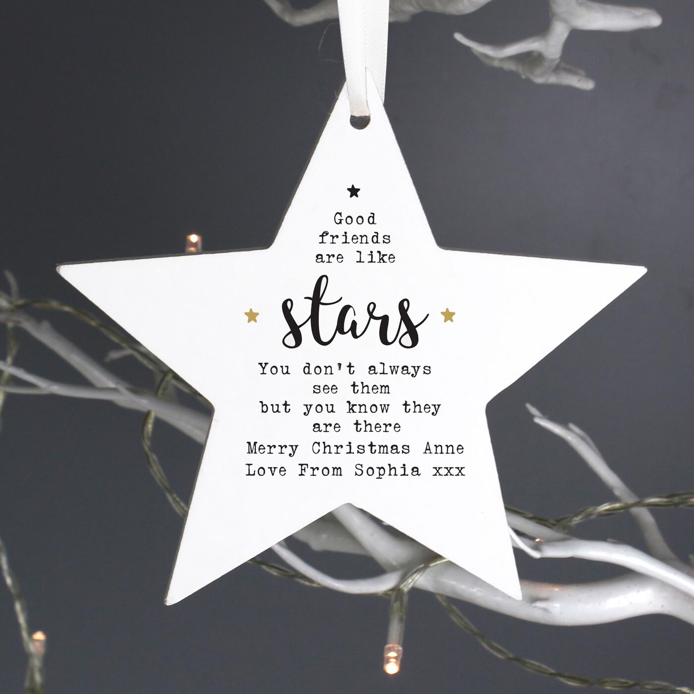 Buy Personalised Good Friends Wooden Star Decoration for GBP 9.99 ...