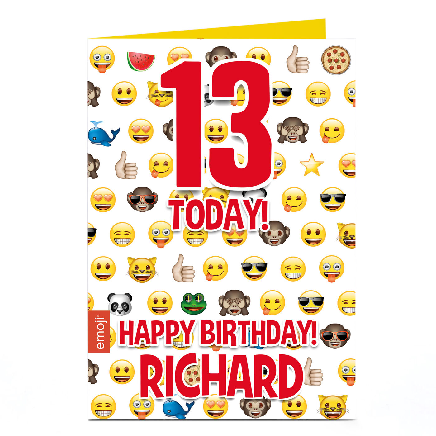 Buy Personalised Birthday Card - Emoji Emoji Emoji, Editable Age for ...