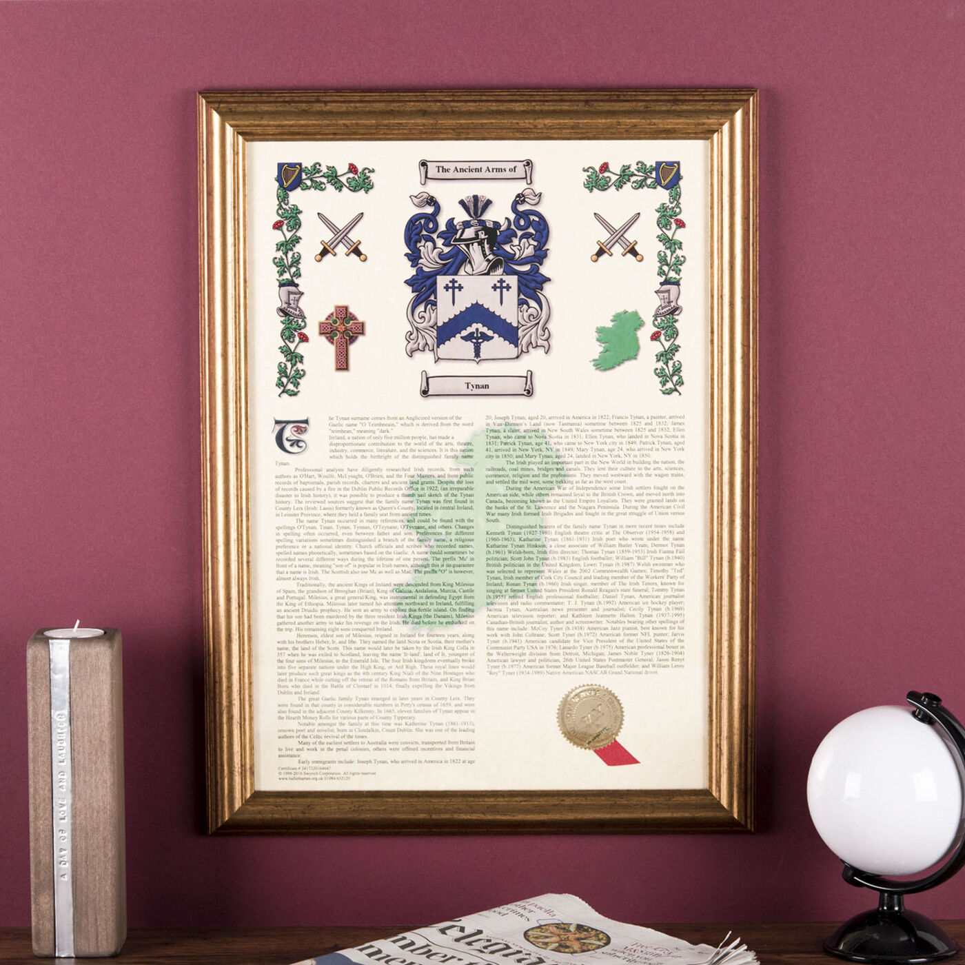Personalised Framed Print - Family Crest & Surname History ...