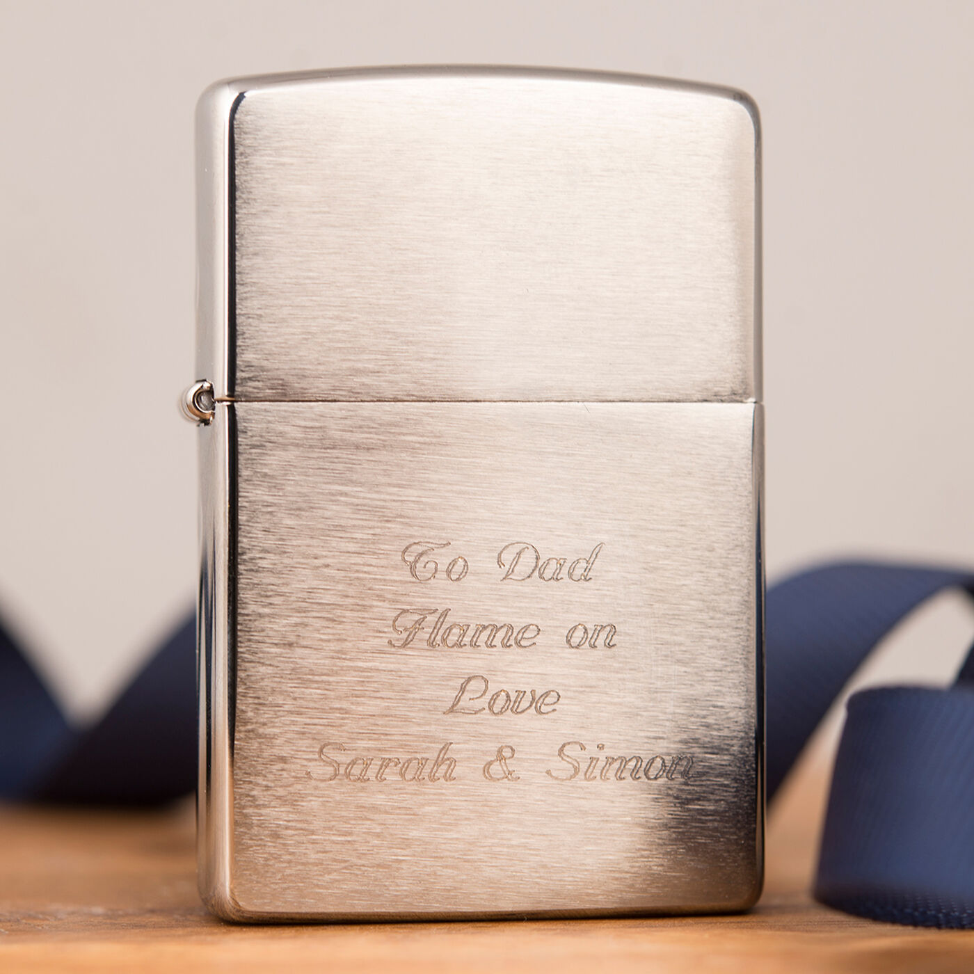 Engraved Chrome Zippo Lighter | Engraved Gifts by Getting Personal