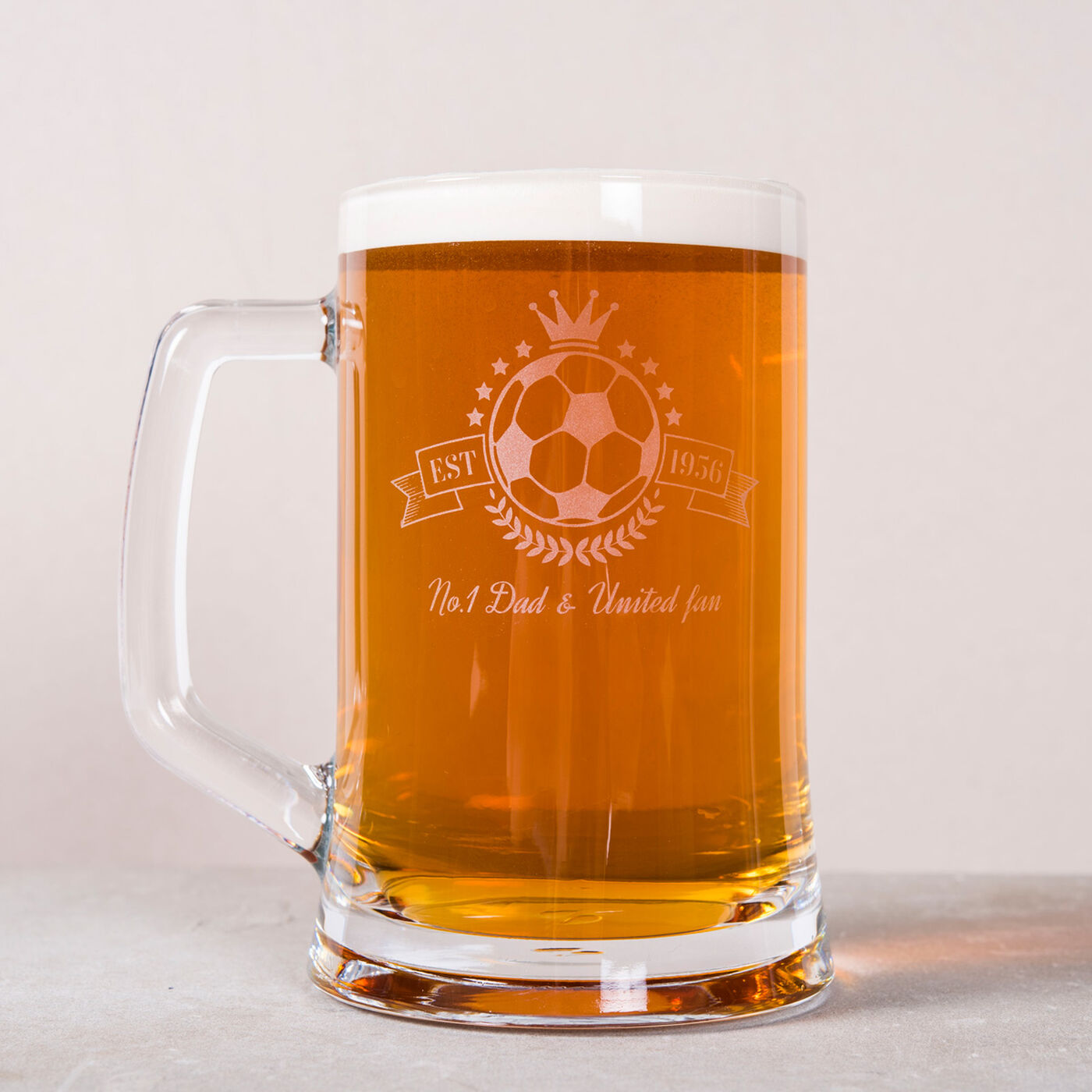 Personalised Pint Tankard - Football Crown | GettingPersonal.co.uk