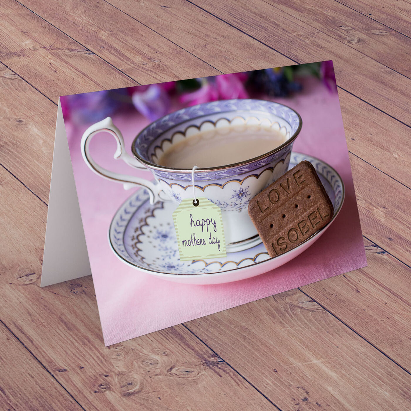 Personalised Card - Tea and Biscuit | GettingPersonal.co.uk