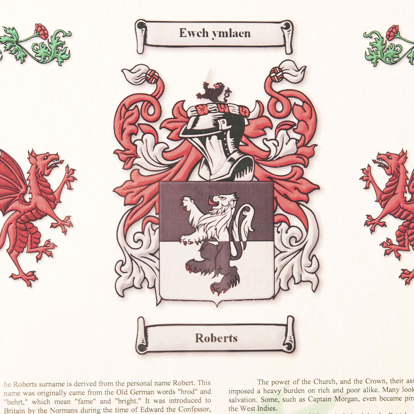 Personalised Framed Print - Family Crest & Surname History ...