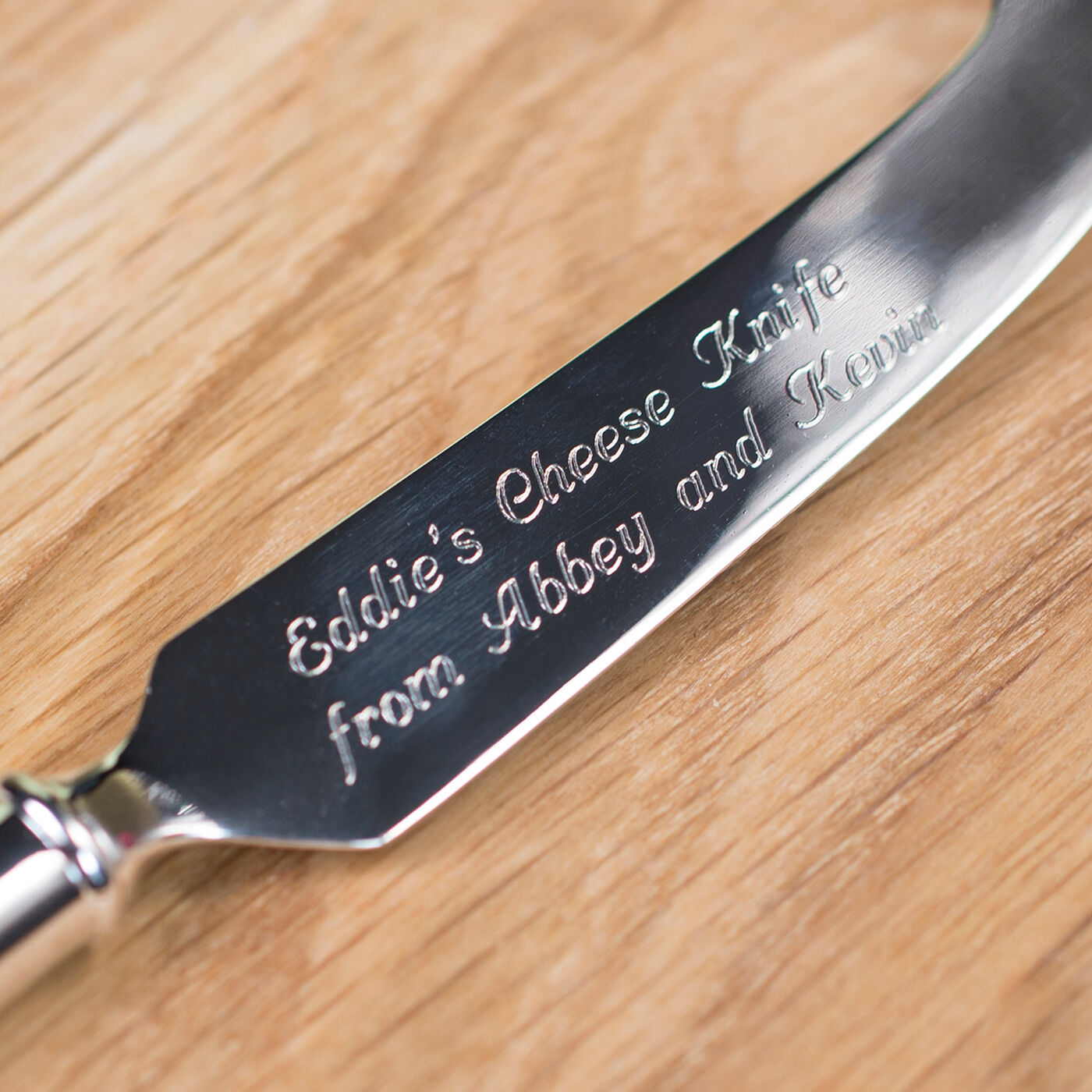 Engraved Silver Cheese Knife | GettingPersonal.co.uk
