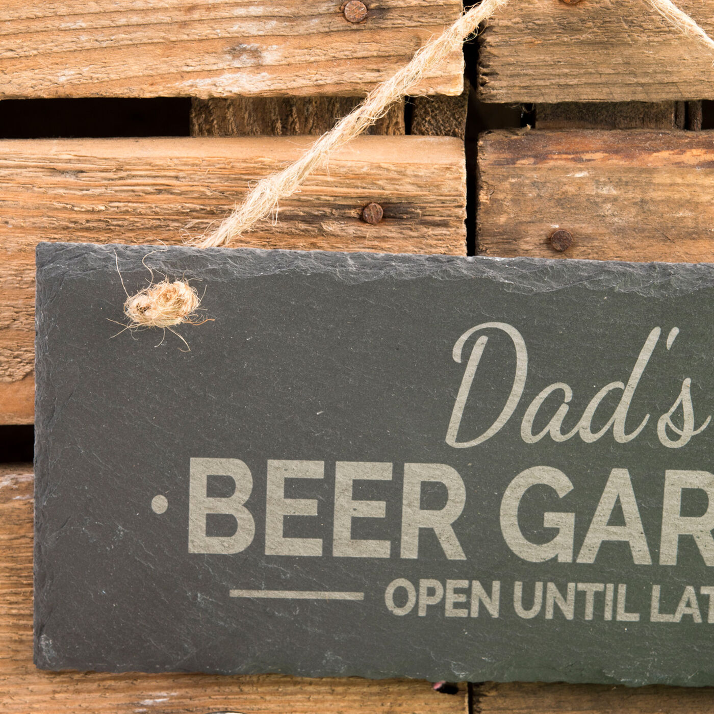 Personalised Hanging Slate Sign - Beer Garden | GettingPersonal.co.uk