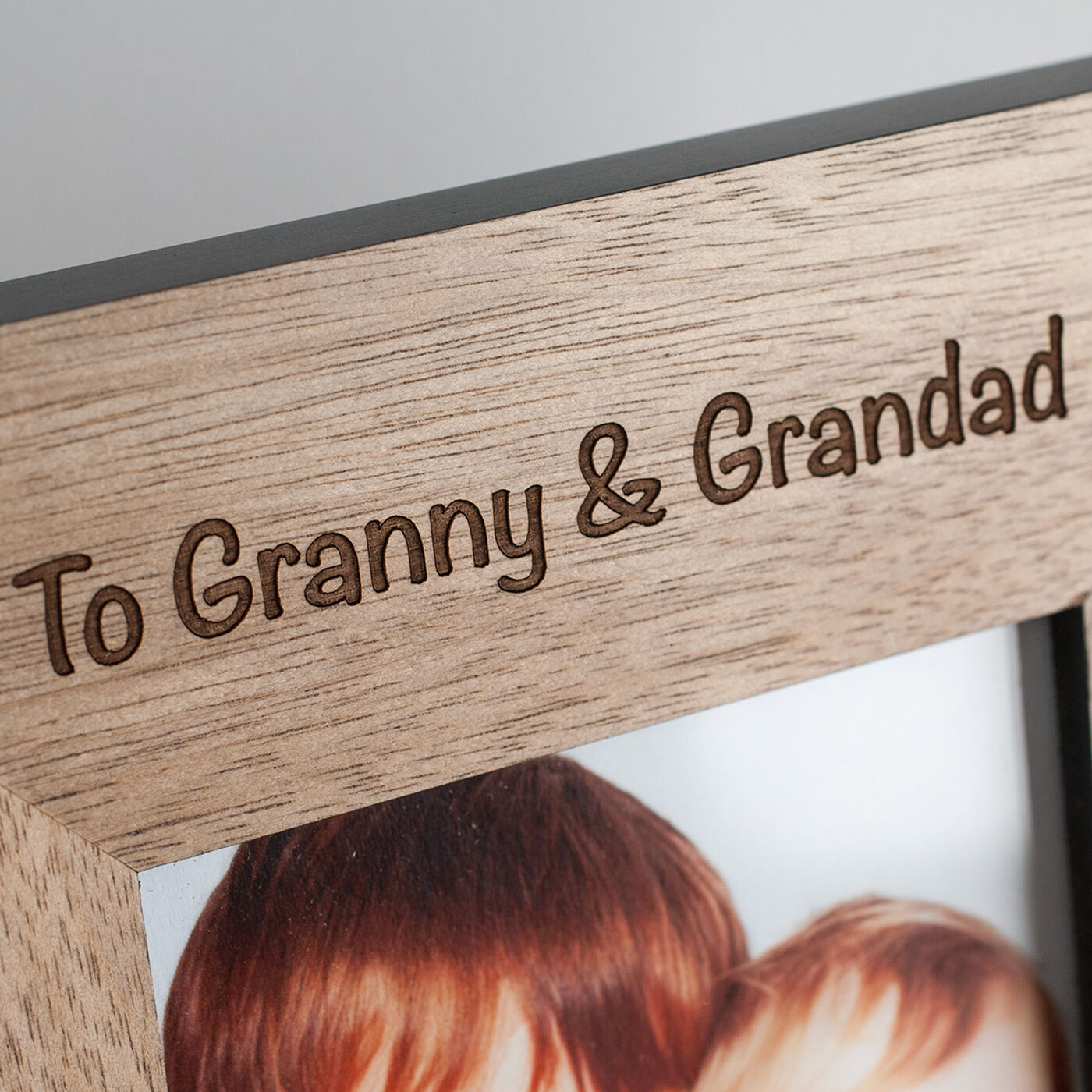 Engraved Wooden Photo Frame - Portrait Photo | GettingPersonal.co.uk